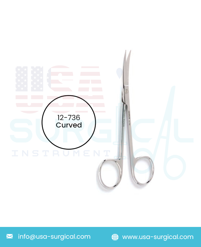 Plastic Surgery Scissors, curved, sharp-sharp tips - USA Medical ...