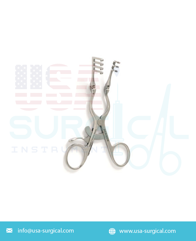 BECKMAN-WEITLANER Retractor, 3 x 4 sharp teeth with hinged blades - USA Medical Surgical Instrument